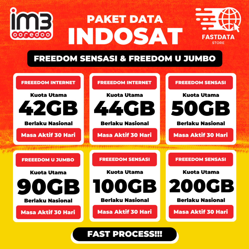 Jual PAKET DATA IM3 INDOSAT FREEDOM SENSASI & FREEDOM U JUMBO SUPER ...