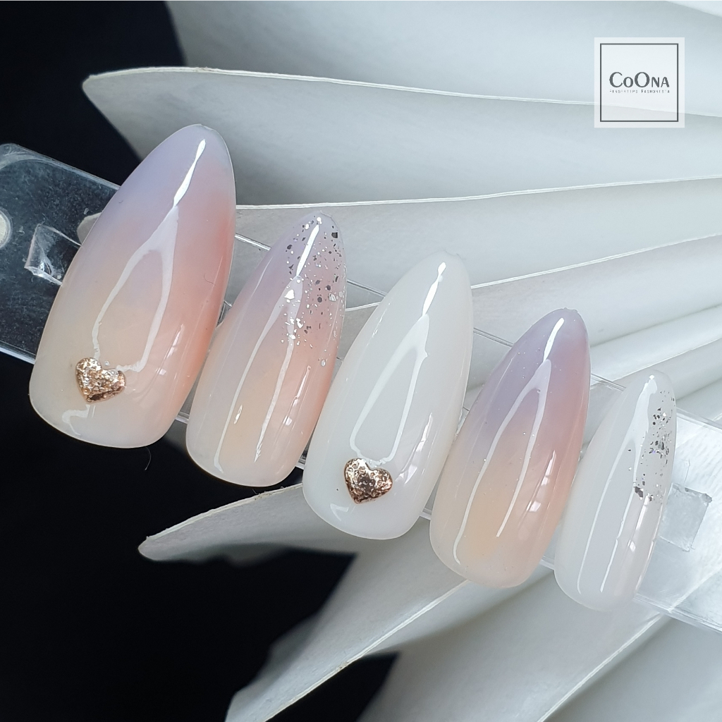 Jual Coona cotton candy fake nails press on nails mix soft pastel color ...