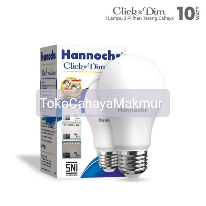 Jual Lampu Bohlam LED Click & Dim 10w 10 watt Hannochs - 3 Tingkat ...