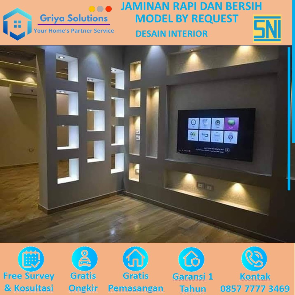 Jual Partisi Gypsum GRC 1 sisi Sekat Dinding Modern Minimalis volume 100m2 keatas | Shopee Indonesia