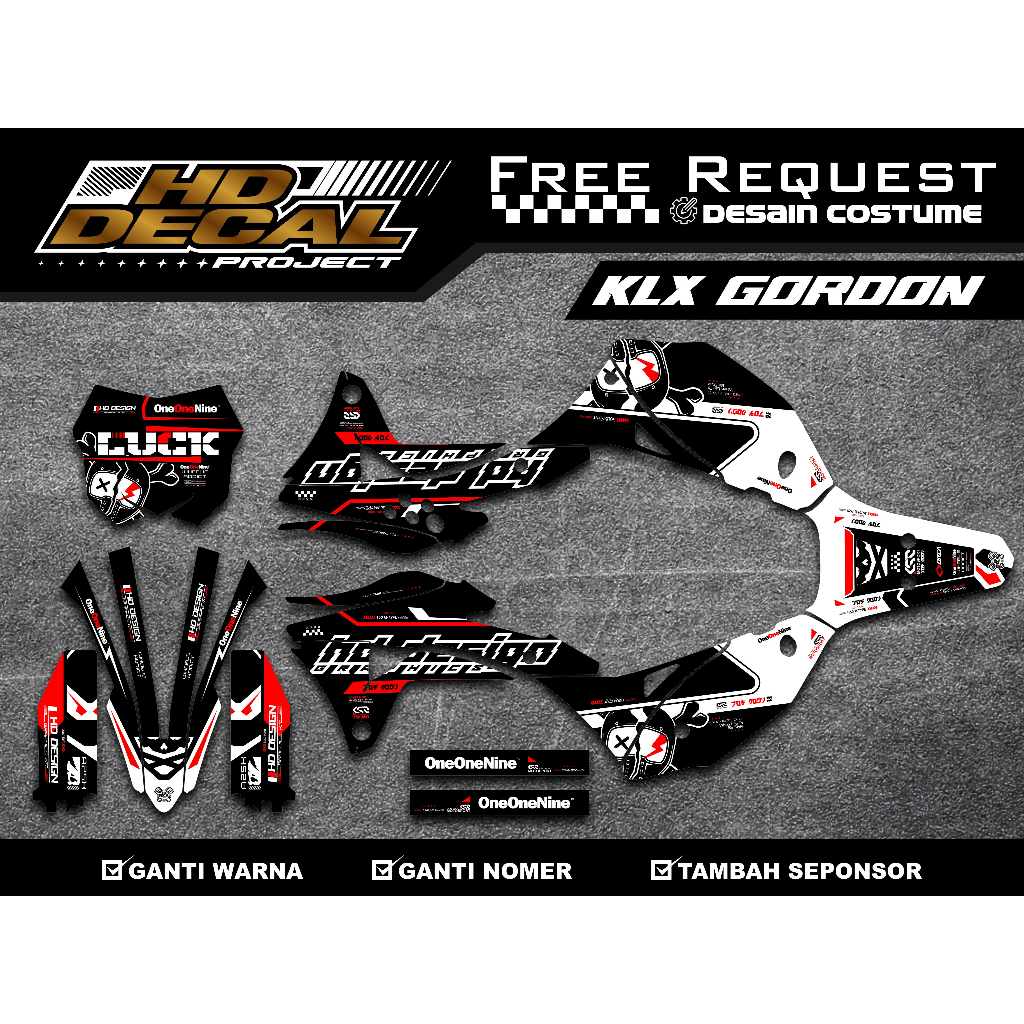 Jual Decal Sticker Klx Gordon/Supermoto Full Body Costume design ...