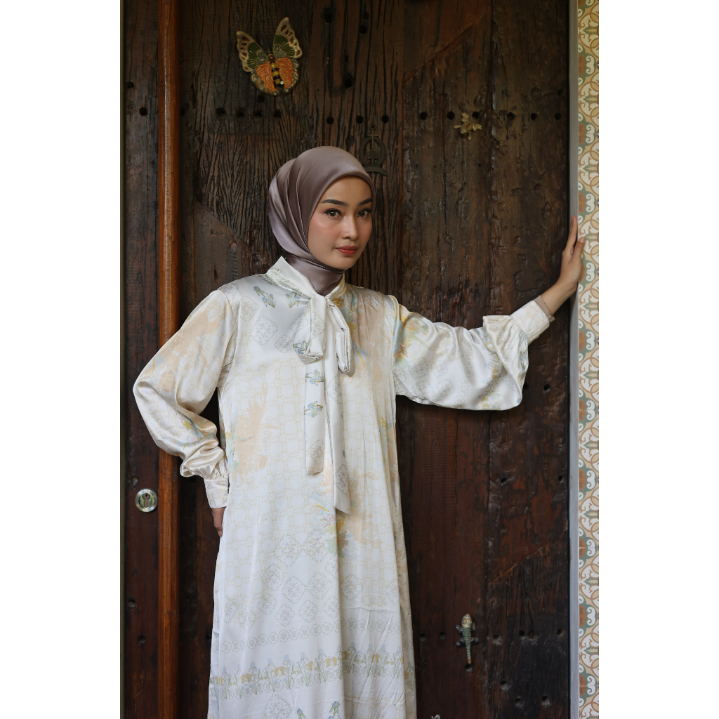 Jual Baju Wanita/Gamis/Dress/Alila Dress Cream | Shopee Indonesia