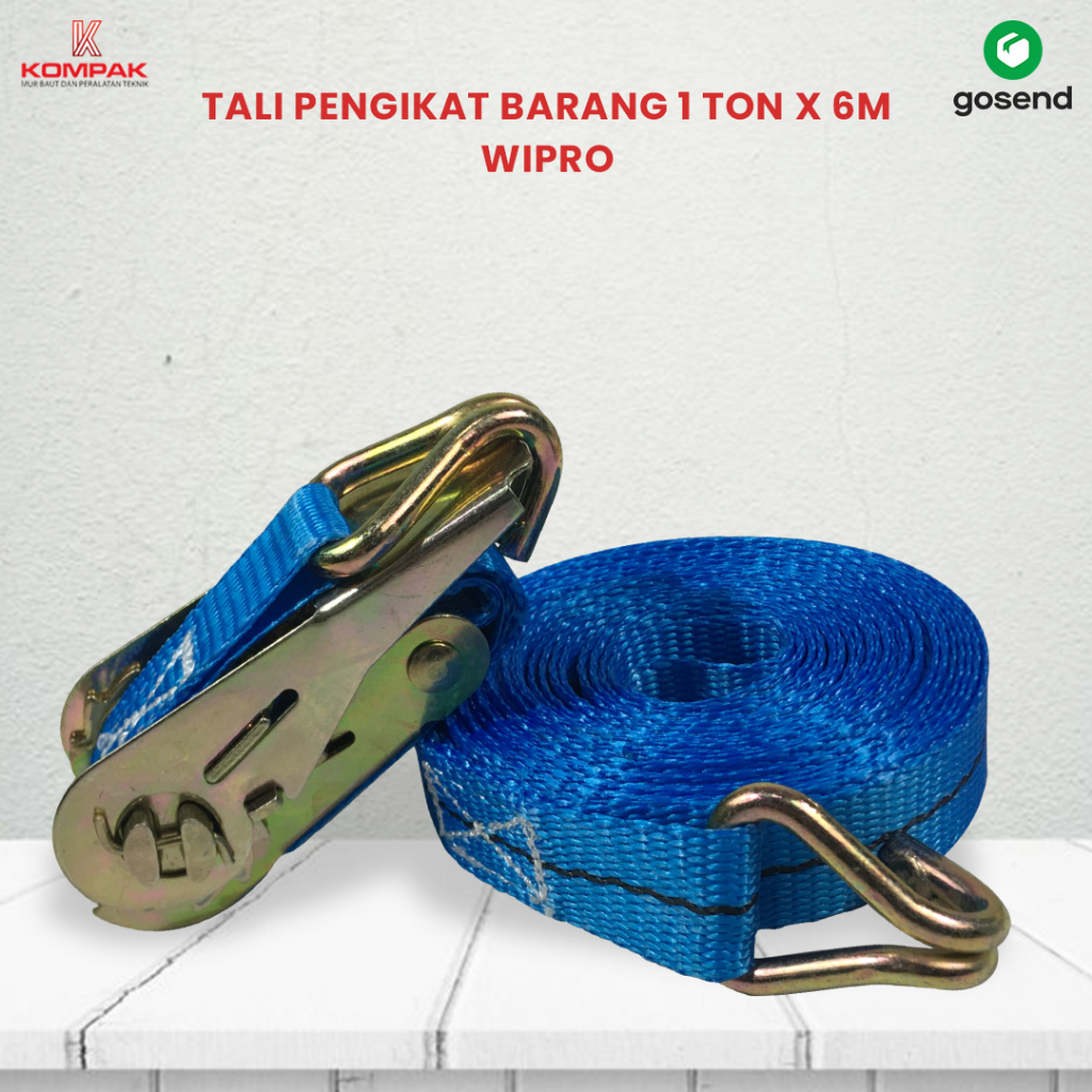 Jual Tali WIPRO 1 Ton 6m webbing cargo / tali pengikat / tali miniatur ...