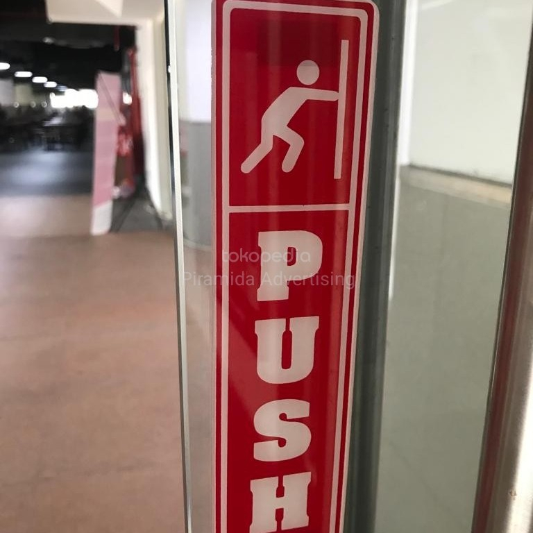 Jual set push pull tarik dorong pintu tempel kaca tanda tulisan gambar ...