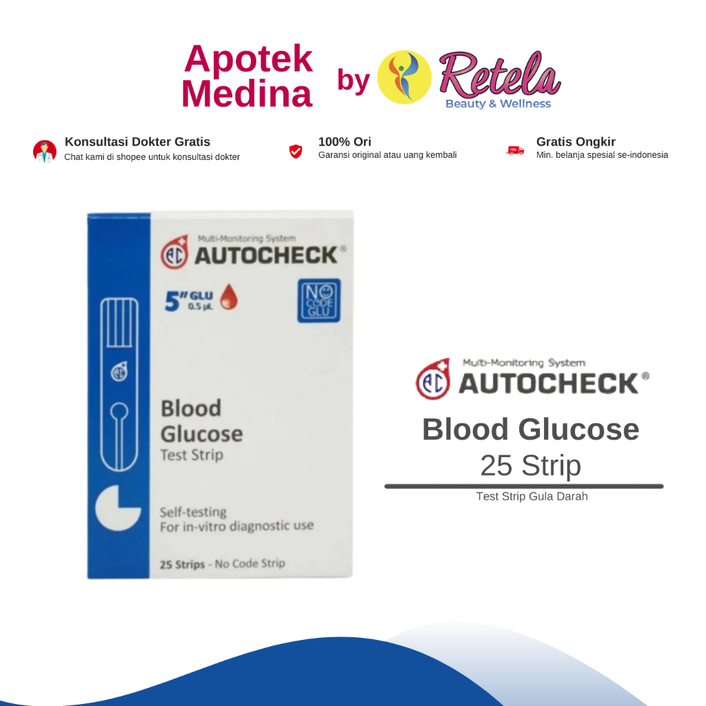 Jual AUTOCHECK GLUCOSE 25`S | Shopee Indonesia