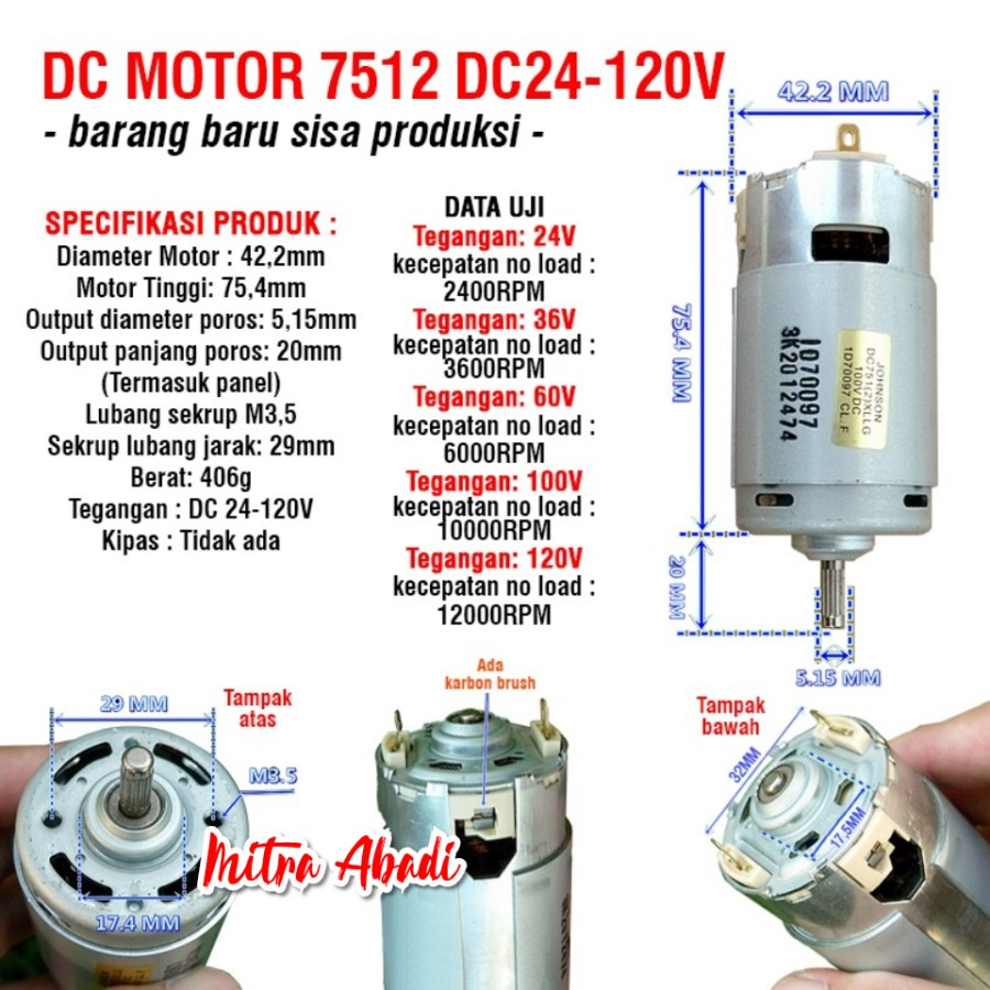 Jual Dinamo Motor 7512 DC 24 - 120V | Shopee Indonesia