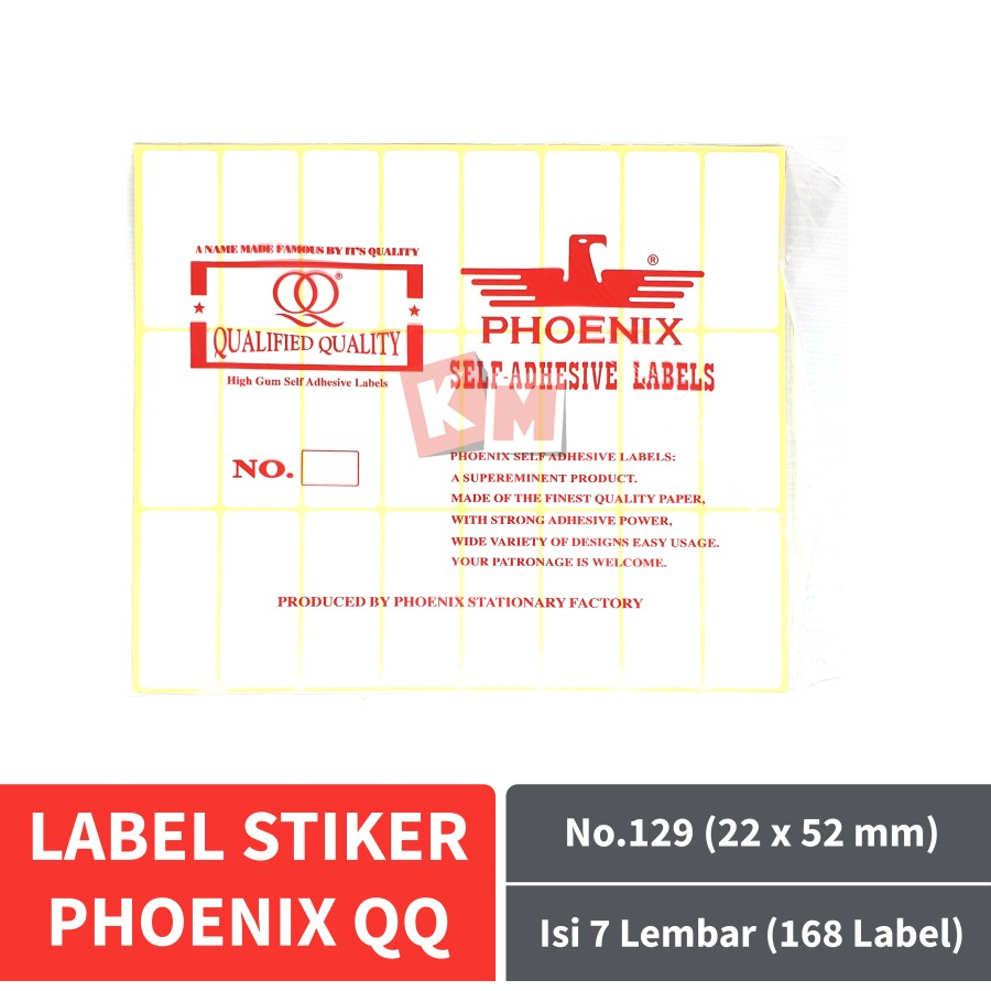 Jual Label Stiker Phoenix QQ No.129 Kertas Harga Nama Undangan 22 x 52 ...