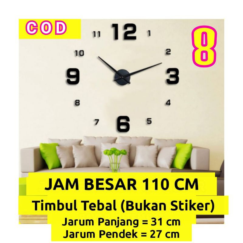 Jual Jam Dinding Jumbo 130 cm Jam Dinding Besar tempel tembok | Shopee ...