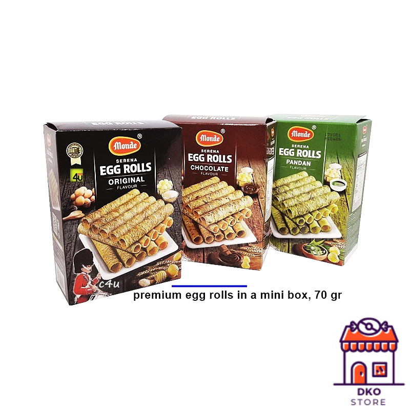 Jual MONDE Serena Egg Rolls 70gr Rasa Original / Chocolate / Pandan ...