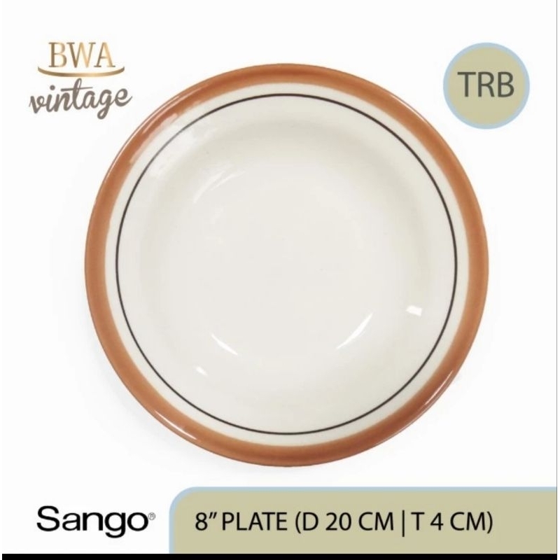 Jual Piring Makan Sango 8 Inci 8" Plate StoneWare 20 cm Trend Brown | Shopee Indonesia