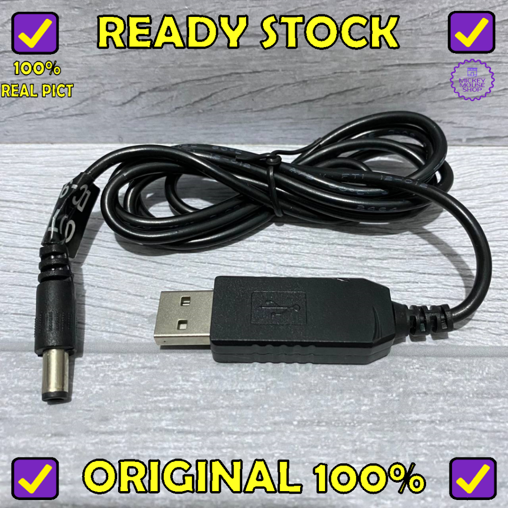 Jual Adaptor Efek Gitar Bass Pedal USB 5V to 9V 1A Adapter Negative ...