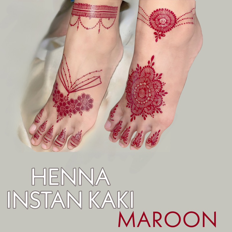 Jual HENNA INSTAN KAKI / HENNA INSTAN MAROON / HENNA WEDDING / HENNA ...