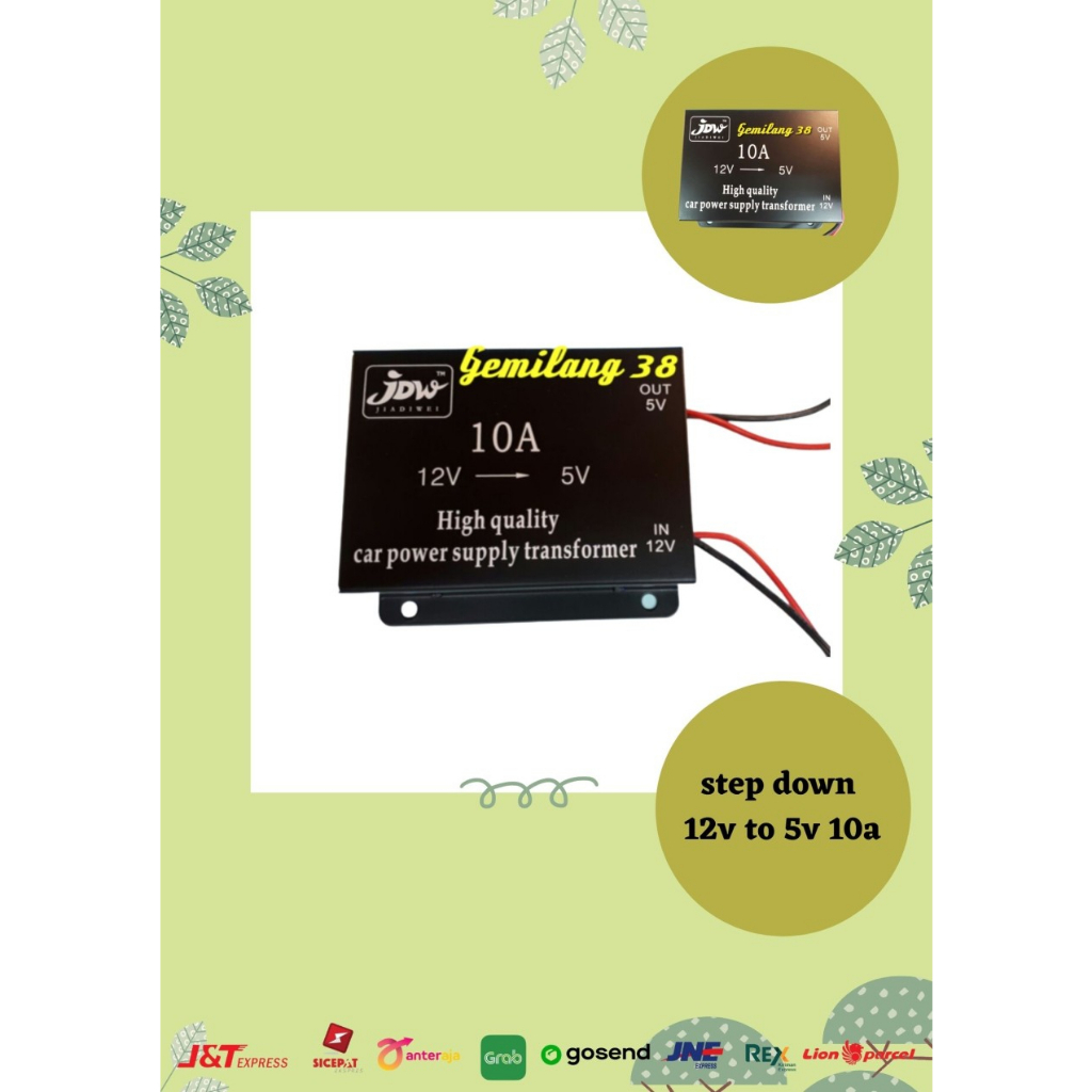 Jual Step Down 10A DC 12V to 5V Car Power Supply Transformer Converter ...