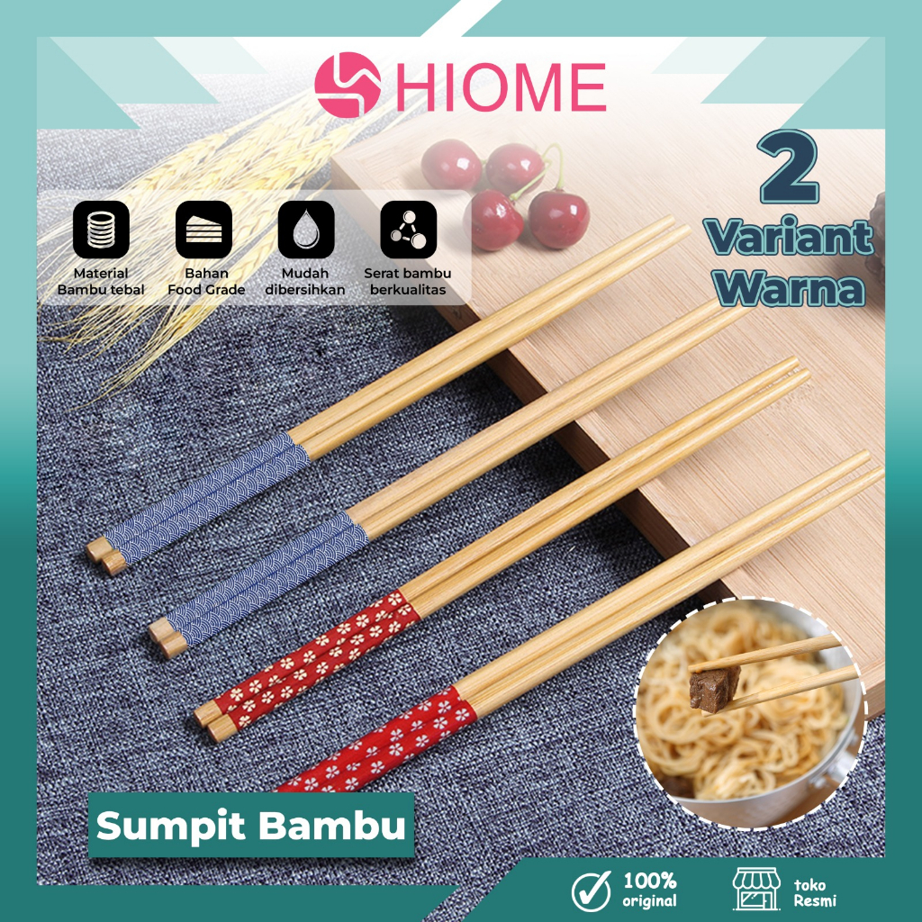 Jual HIOME Sumpit Bambu / Nice Chopstick / 1Set Sumpit 2 Pasang ...