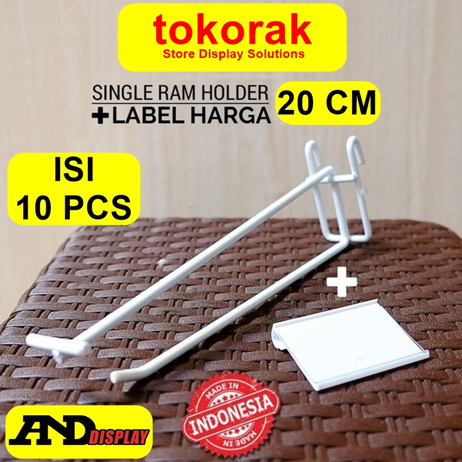 Jual SINGLE RAM HOLDER 20 CM + LABEL HARGA 6CM 6 CANTOLAN GANTUNGAN ...
