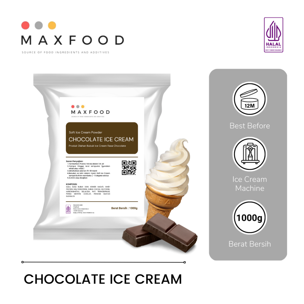 Jual CHOCOLATE SOFT SERVE ICE CREAM / BUBUK ES KRIM RASA COKELAT 1 KG ...