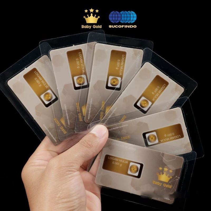 Jual Logam Mulia 24 Karat Baby Gold Mini Gold 0,001 Gram Souvenir ...