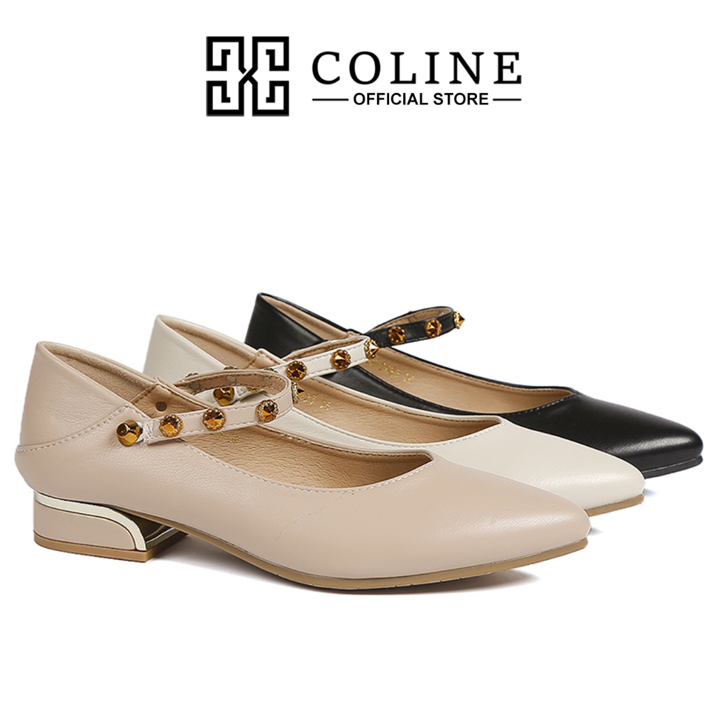 Jual COLINE CLN-2623 Sepatu Flat Shoes Wanita Hak Chunky Kerja #C1176 ...