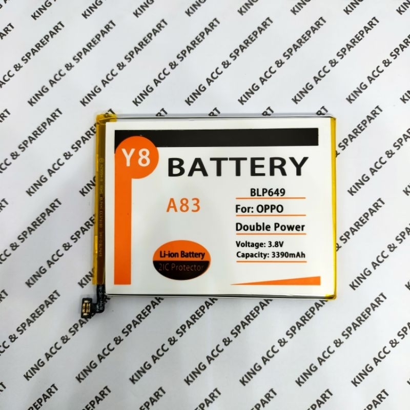 Jual BATERAI BATRE BATERE BATTERY OPPO A83 BLP649 Y8 DOUBLE POWER ...