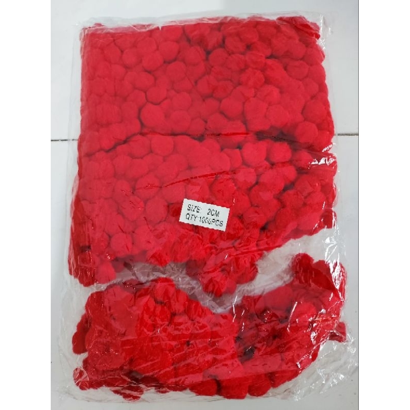 Jual POM POM 20 MM MIX WARNA ( ISI:-/+1000pcs ) | Shopee Indonesia
