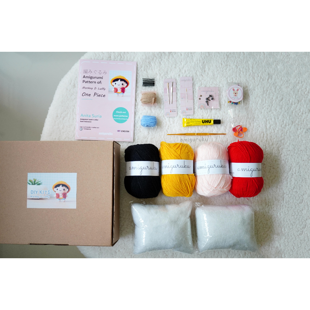 Jual Paket Rajut DIY Kits Amigurumi Boneka Rajut Crochet - Monkey D ...