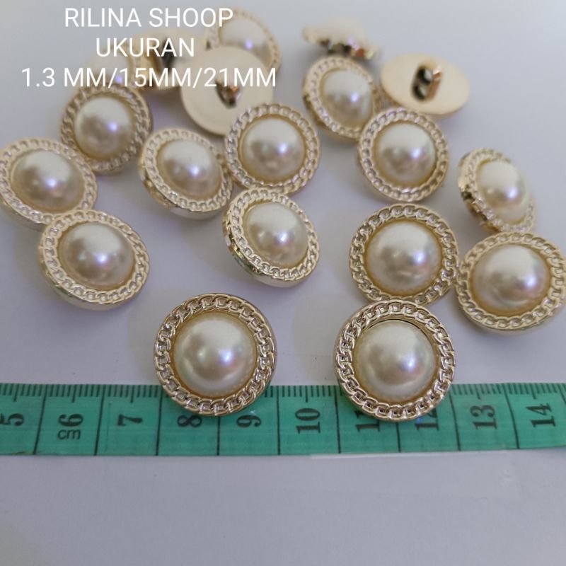 Jual Kancing jamur mutiara rose sof motif list garis ukuran 13mm/15mm ...