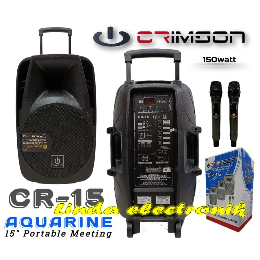 Jual speaker portable wireless crimson cr 15 aquarine cr15 aquarine 15 inch | Shopee Indonesia