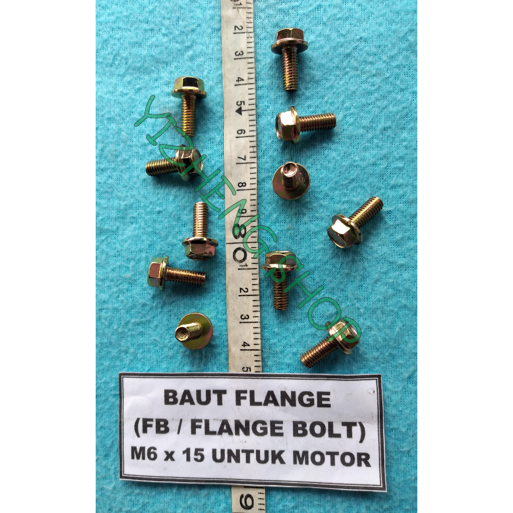 Jual BAUT FLANGE / FB (FLANGE BOLT) M6x15 UNTUK MOTOR | Shopee Indonesia