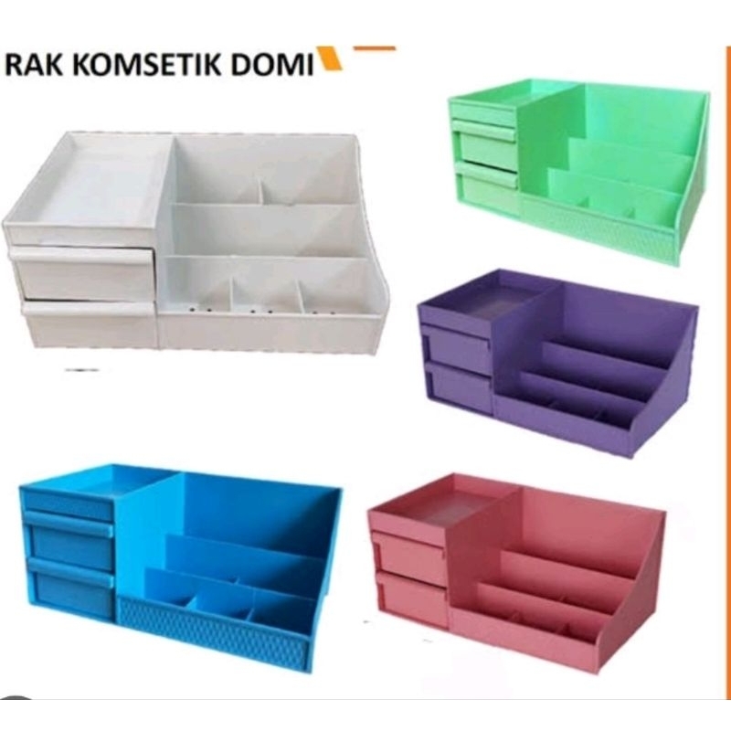 Jual Rak DOMI kosmetik putih tempat makeup storage tempat penyimpanan ...