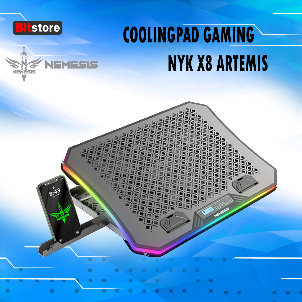 Jual Cooling Pad Fan Cooler Gaming NYK Nemesis X8 Artemis RGB | Shopee ...
