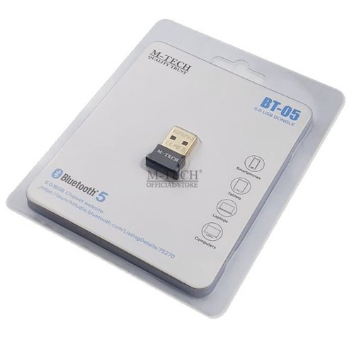 Jual Usb-A bluetooth 5.0 mini dongle adapter m-tech transmitter-reciever BQB for pc laptop ...