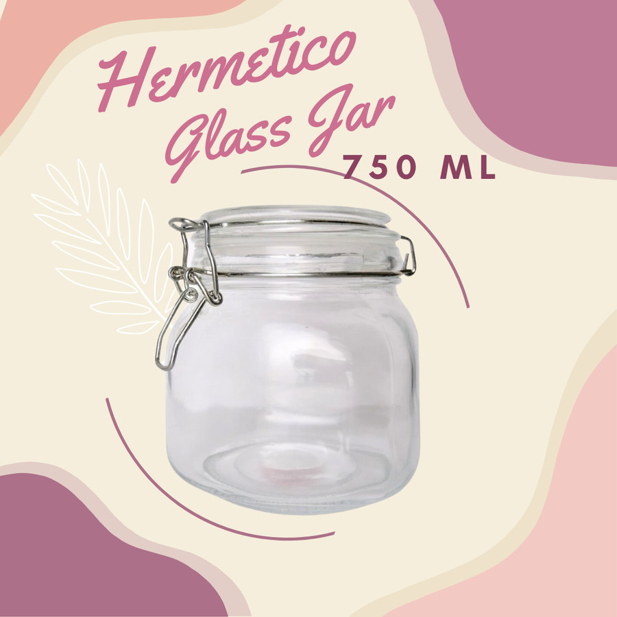 Jual HERMETICO JAR 750 mL | Toples Kaca Tutup Kait | Jar Kaca Cantik ...