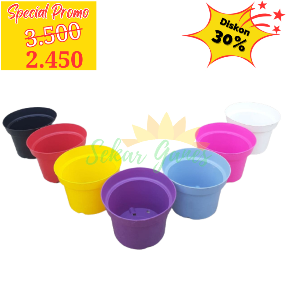 Jual Pot Bunga Kopeng 17 Hitam Hijau Pink Biru Ungu Pot Bunga Plastik ...