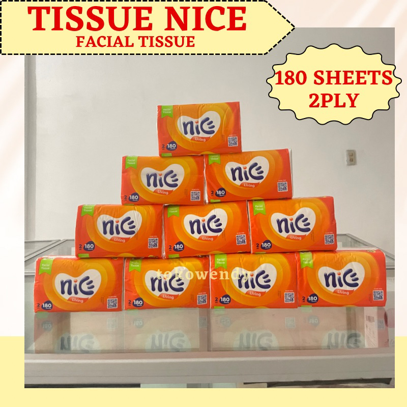 Jual TISSUE NICE FACIAL TISSUE 180 SHEETS 2PLY | Shopee Indonesia