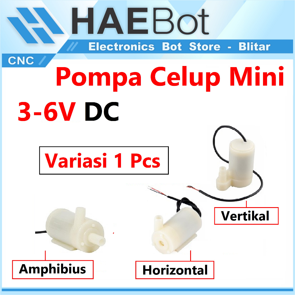 Jual [HAEBOT] Pompa Air Celup Mini 3-6V DC Submersible Micro Pump 5V ...