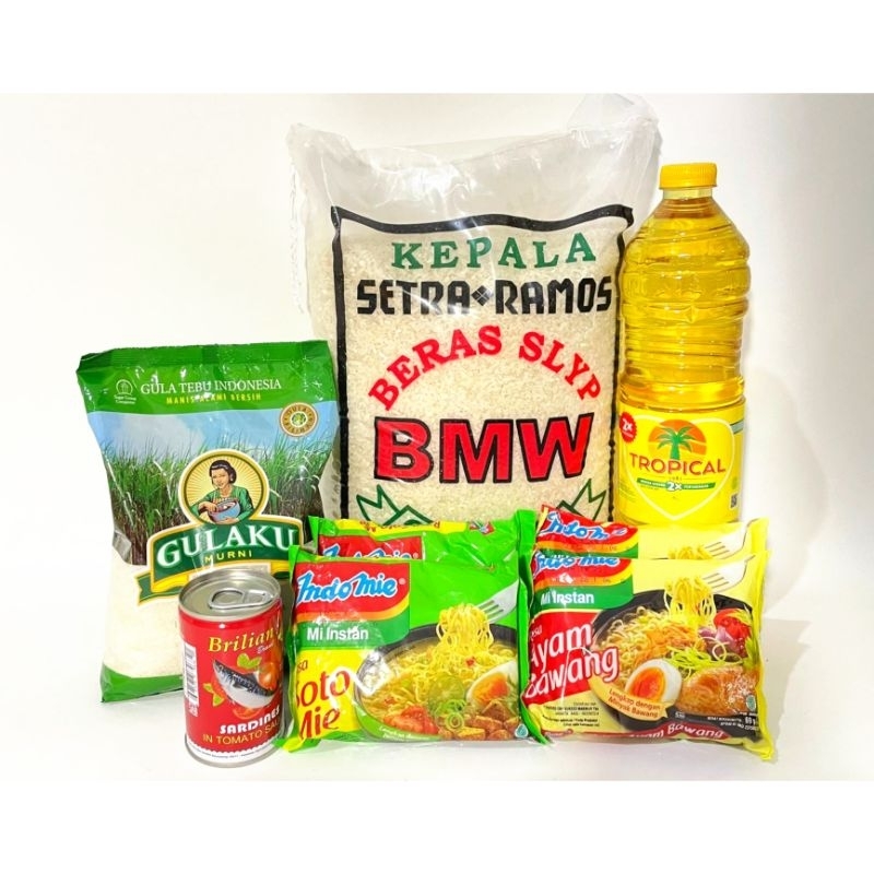 Jual Paket Sembako Murah ( Beras, Gula, Minyak 1L, Indomie, sarden ...
