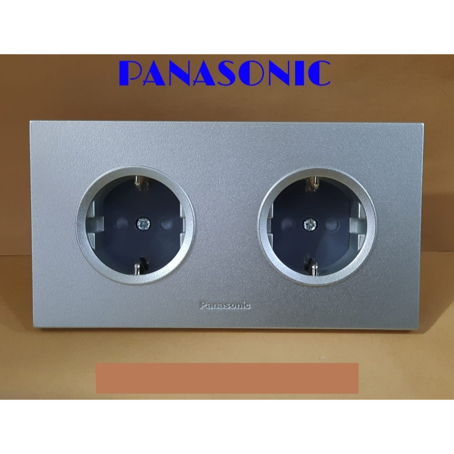 Jual STOP KONTAK DOUBLE PANASONIC CP STYLE E SILVER WESJP11222MWS ...