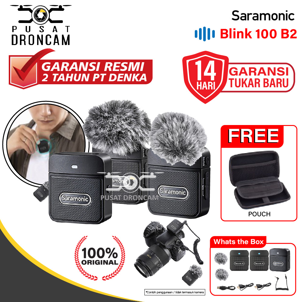 Jual Saramonic Blink 100 B2 Dual-Channel Wireless Microphone (TX+TX+RX ...