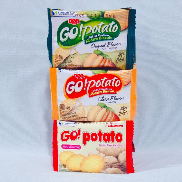 Jual Go Potato Biskuit Kentang Original / Keju / Rasa Kentang (10 Pcs ...