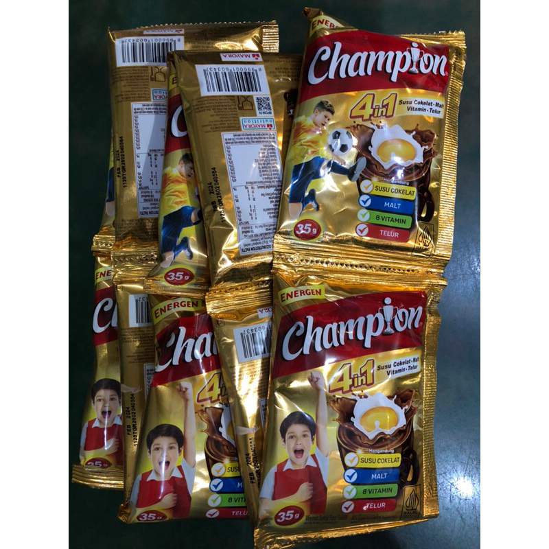 Jual CHAMPION 4 in 1 Minuman Serbuk 1 Renteng Isi 10 Sachet (Kemasan ...