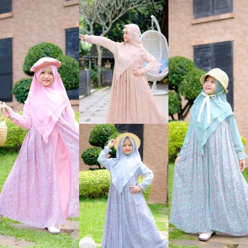 Jual Gamis Anak Ceruty Full Bunga Layer | Shopee Indonesia