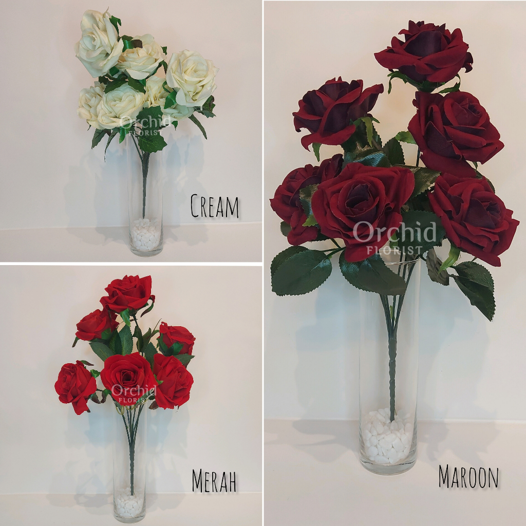 Jual Rose Vel X6 / Bunga Artificial / Bunga Palsu / Bunga Dekor ...
