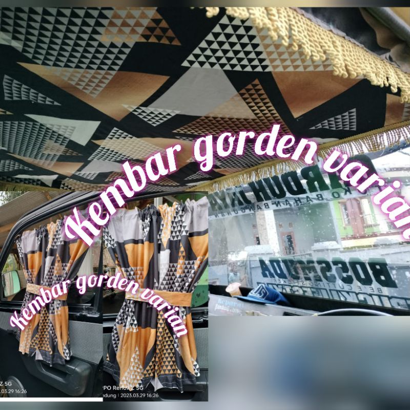 Jual kain Plafon atap kabin mobil 1 set dengan tirai pintu kiri kanan ...