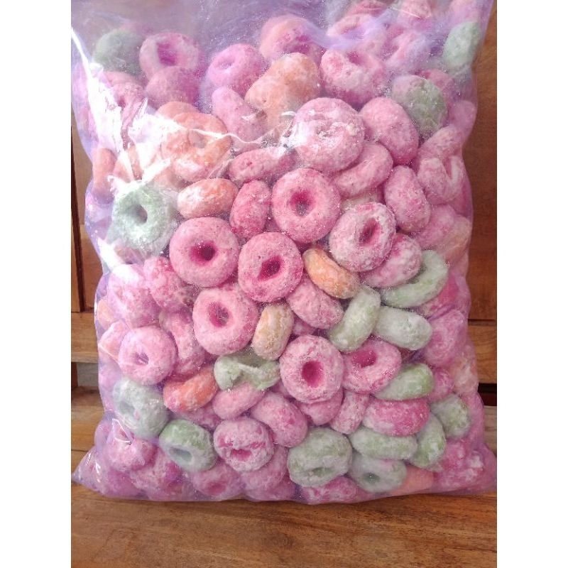 Jual COD 500 GRAM GETAS DONAT GETAS WARNA WARNI DONAT PELANGI CEMILAN ...