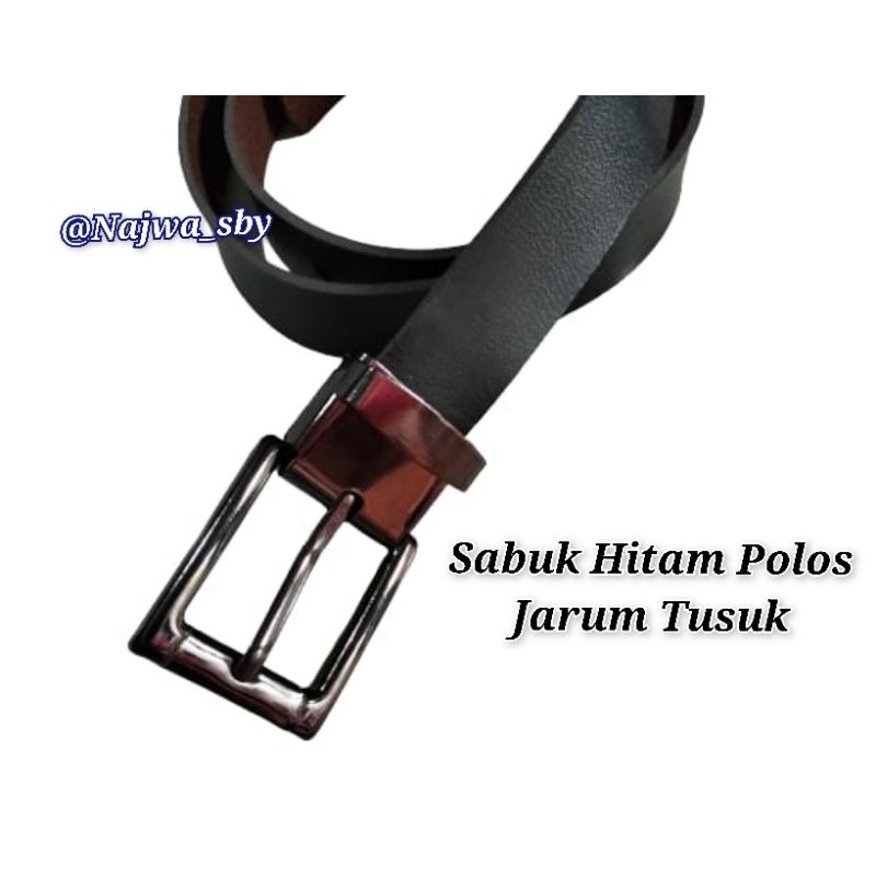 Jual SABUK / IKAT PINGGANG / GESPER HITAM POLOS JARUM TUSUK | Shopee ...