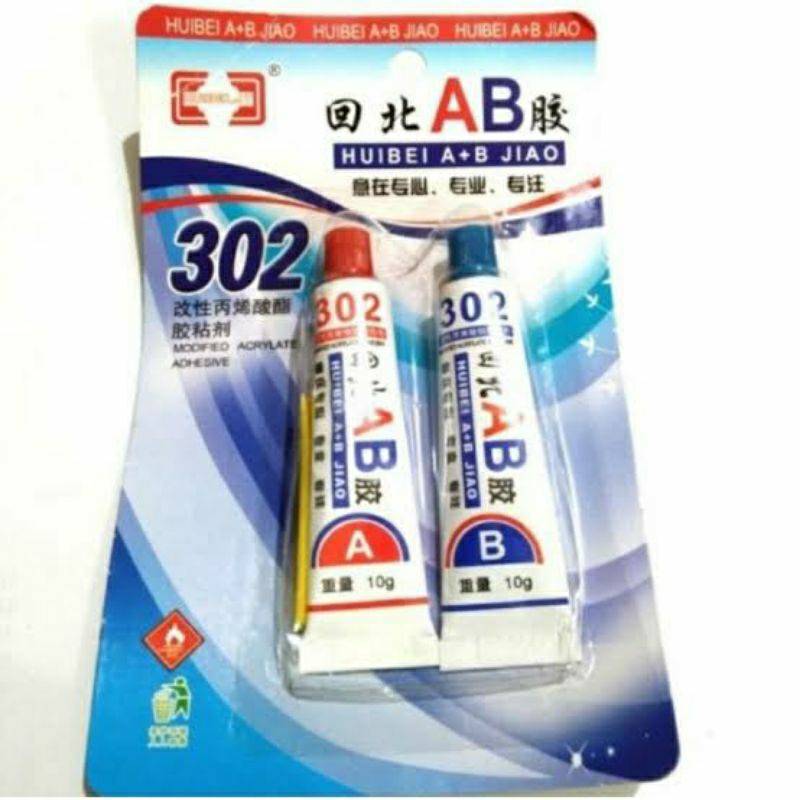 Jual LEM AB SUPEE KUAT 302 RESIN EPOXY Kuat Logam Kayu Plastik Kulit ...