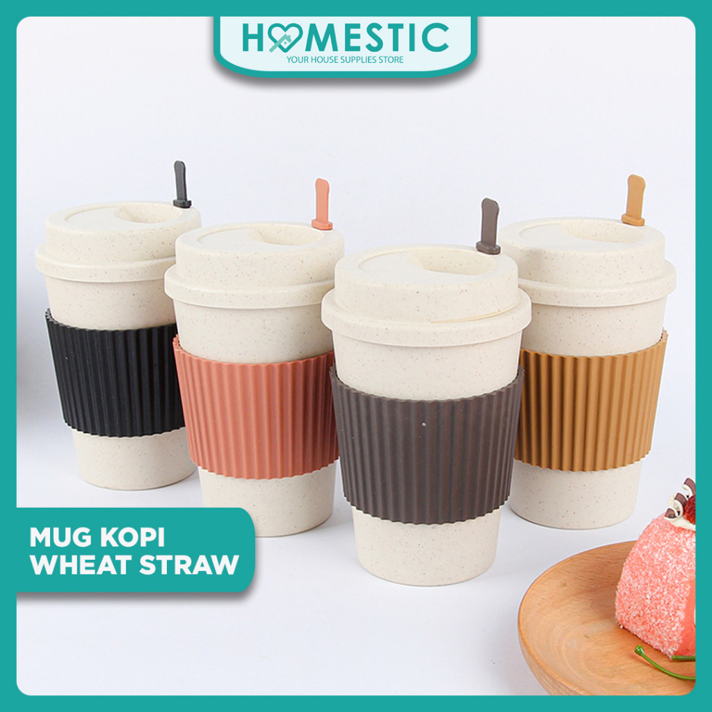 Jual Wheat Straw Mug Kopi / Mug Praktis / Mug Minuman Dingin / Mug ...