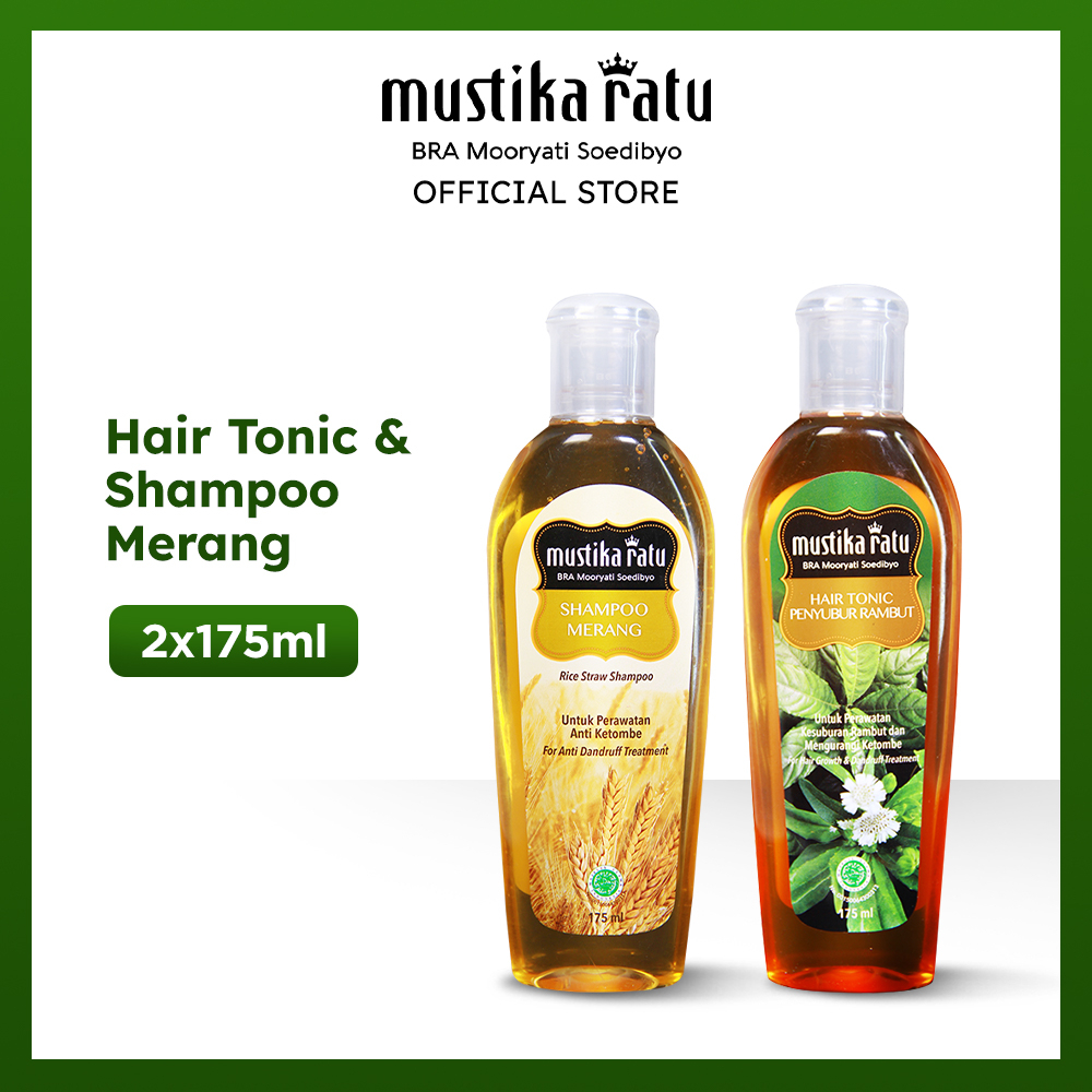 Jual Mustika Ratu Bundling Shampoo Merang & Ramuan Penyubur Rambut ...