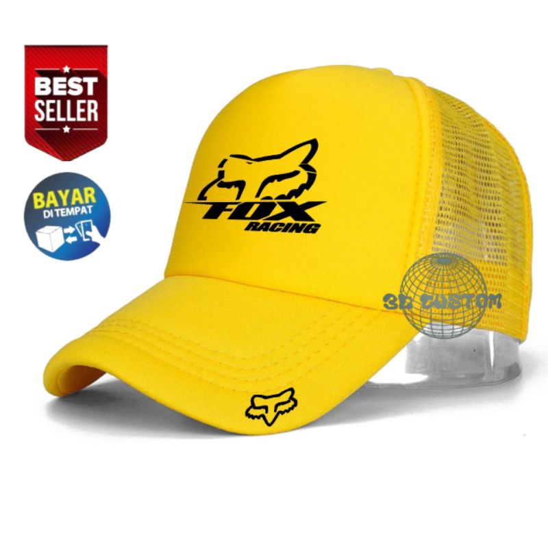 Jual Topi Race Trucker Jaring Logo Fox Racing Keren Murah Text Hitam ...