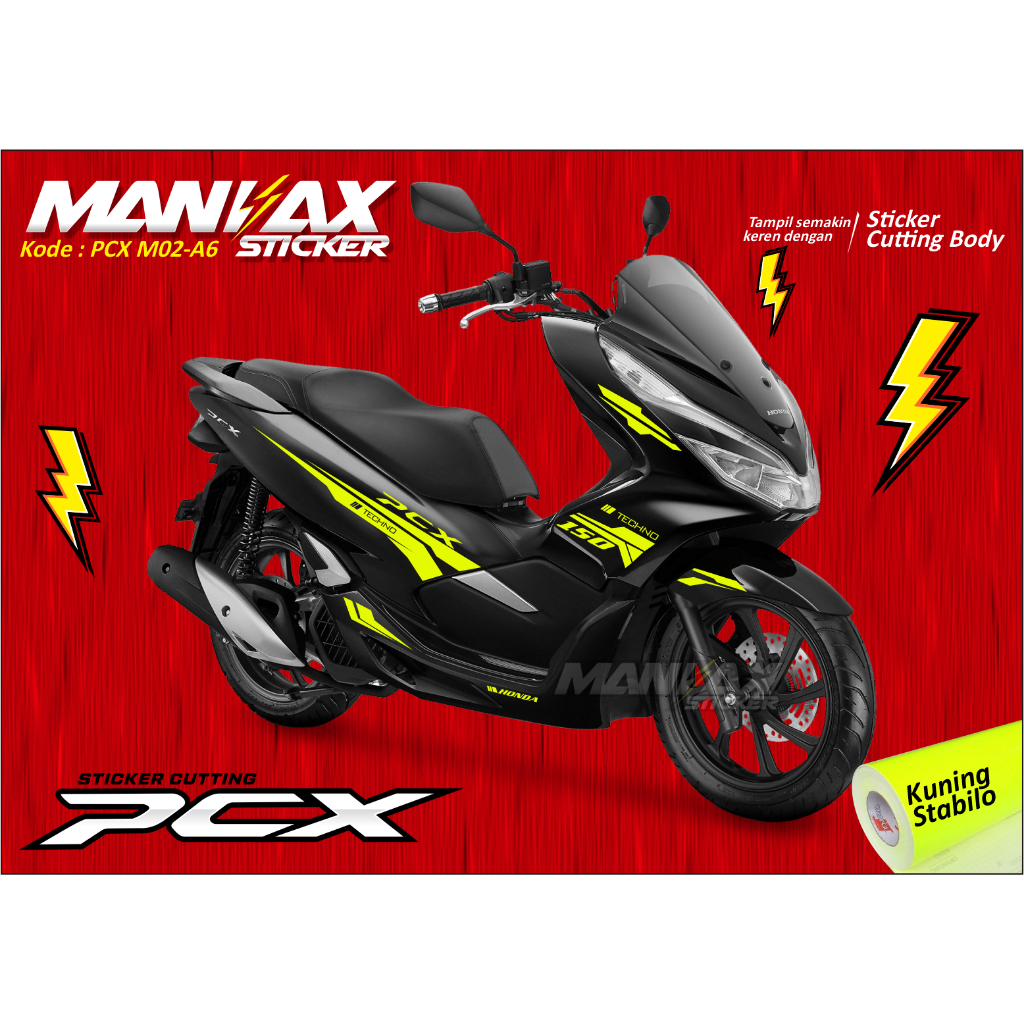 Jual Sticker PCX Striping PCX Sticker Cutting PCX Kuning Stabilo M002 ...